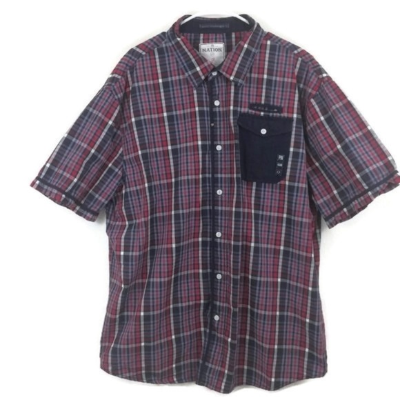 Parish Nation | Shirts | Parish Nation Red Blue Plaid Y2k Vintag Hip ...